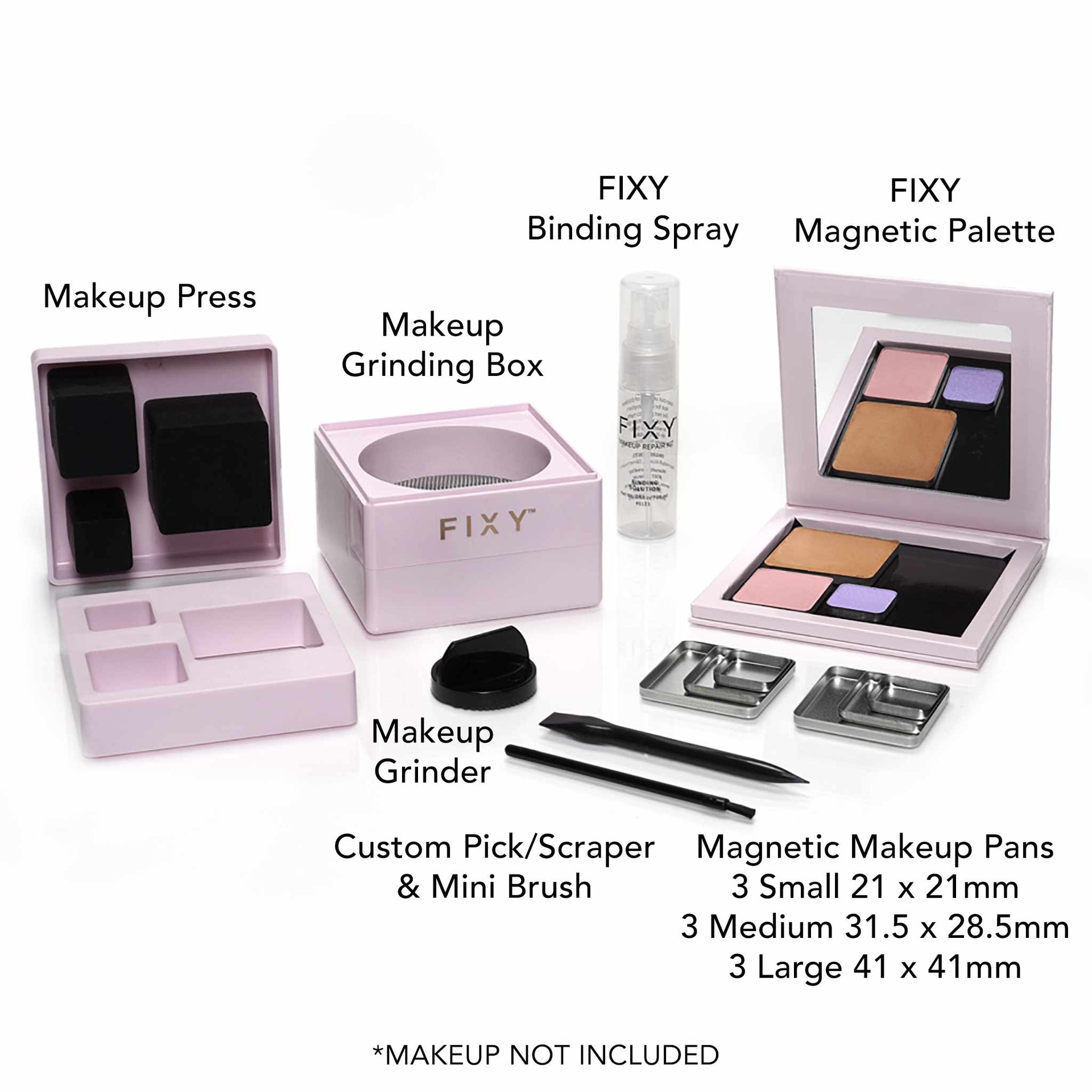 FIXY Broken Makeup Repressing Kit (for Square Pans) – FIXY Makeup
